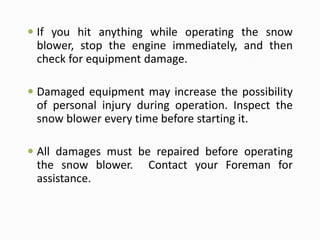 Snow Blower Safety 2009 | PPT