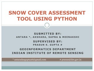 Snow cover assessment tool using Python | PPT