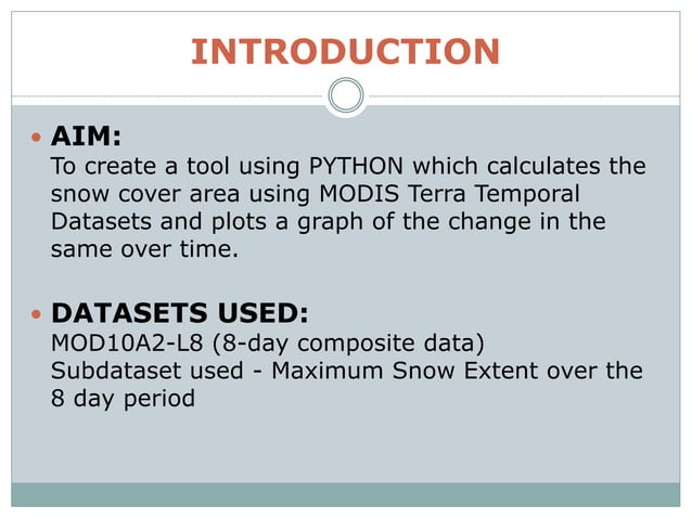 Snow cover assessment tool using Python | PPT