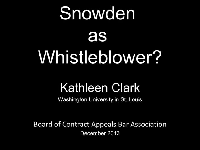 Snowden as whistleblower? | PPT