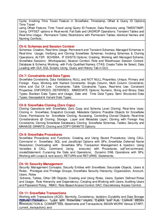 Snowflake-Training From SQL School | PPTX