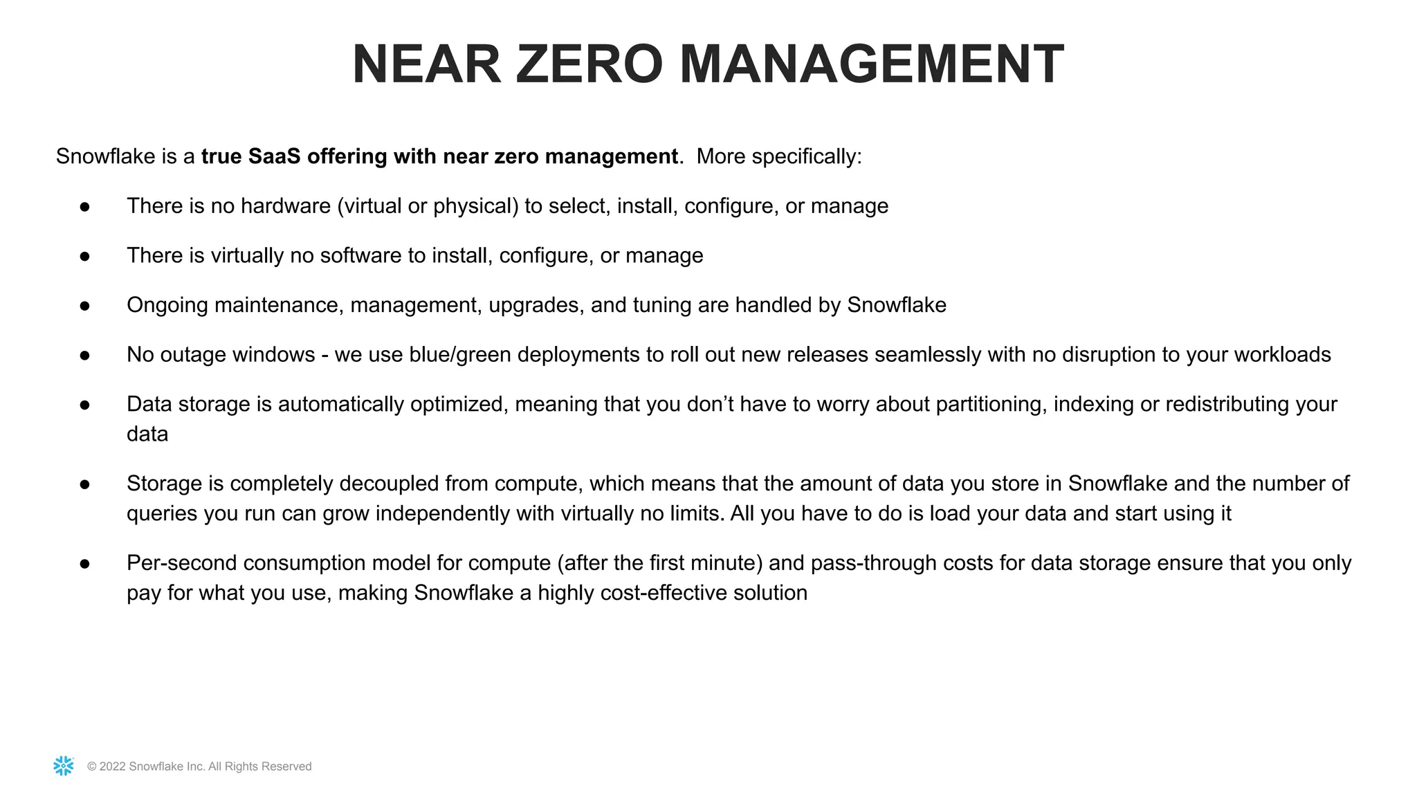 Snowflake Data Cloud Differentiators Ppt