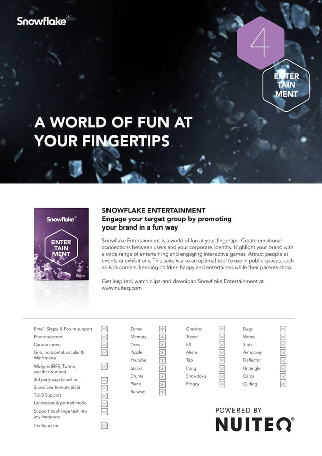 Snowflake Entertainment multitouch software for touchscreens | PDF ...