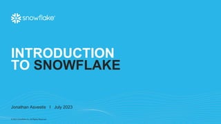 Introduction to Snowflake for Multi-cloud Data World | PDF