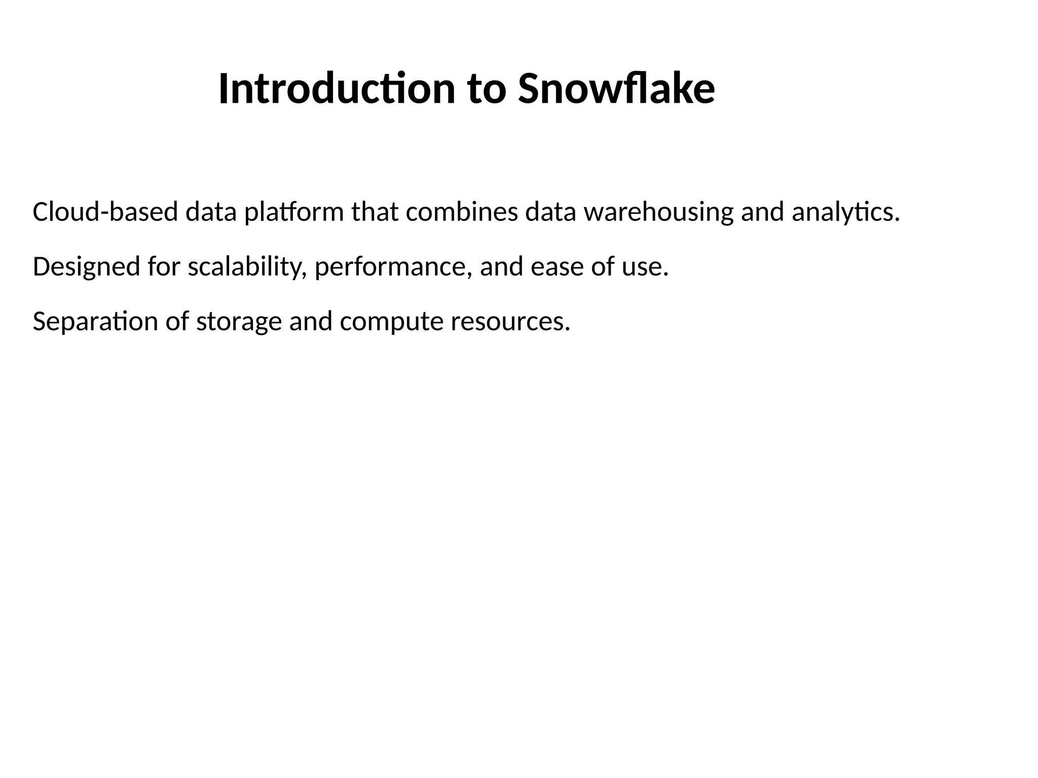snowflake tool of data management database | PPT