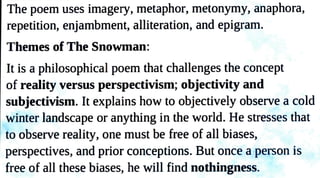 American Literature Snowman by Wallace Stevens | PDF