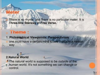 Snow man poem | PPTX | Poetry | Books and Literature