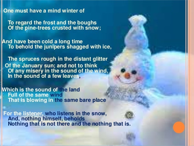 Snow man poem
