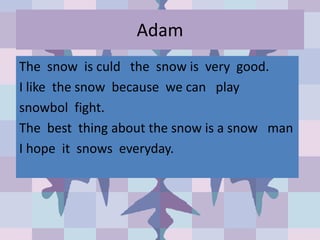 Snowy sentences | PPTX
