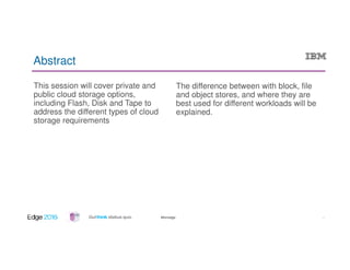 IBM Cloud Object Storage System (powered by Cleversafe) and its ...