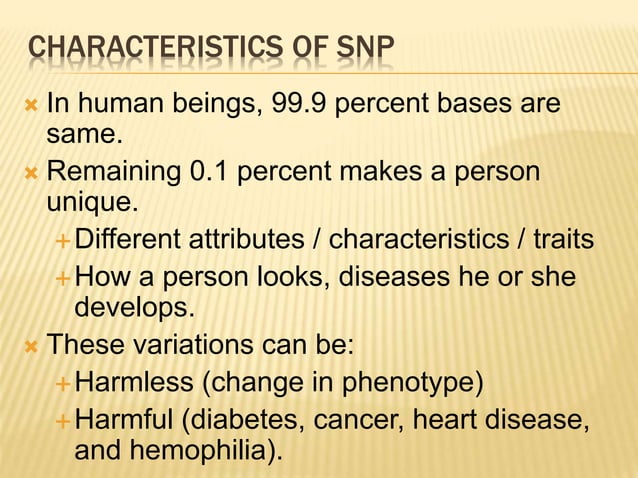 SNP | PPTX | Genetics | Science