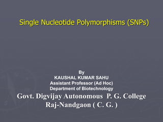 Single nucleotide polymorphism, (SNP) | PPT
