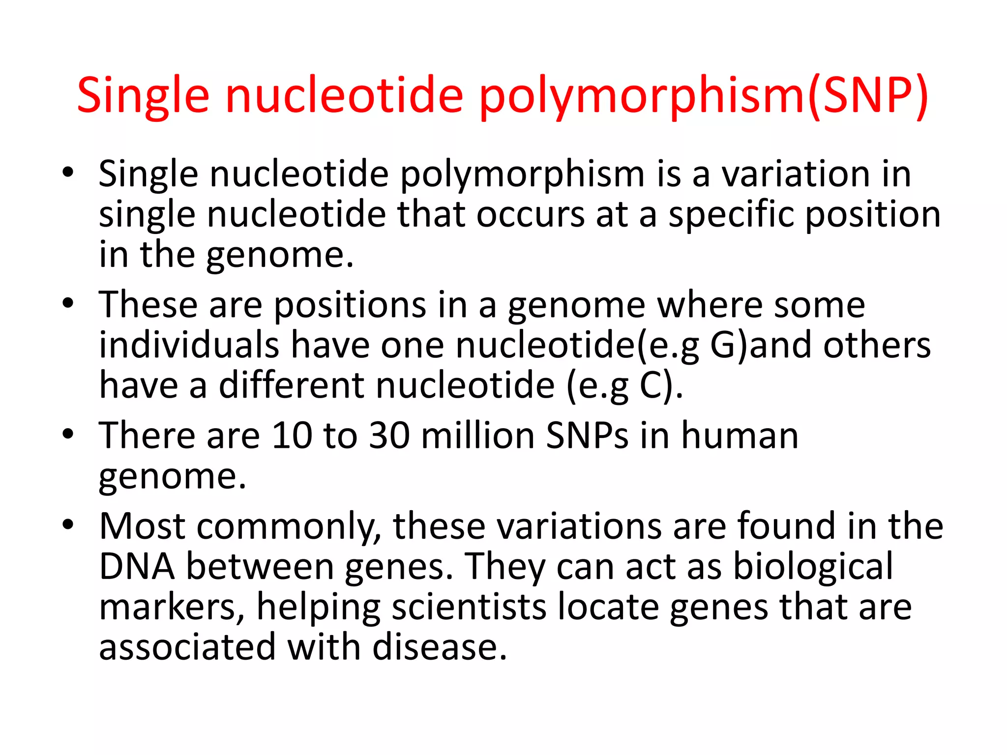 Snp and its role in diseases | PPTX
