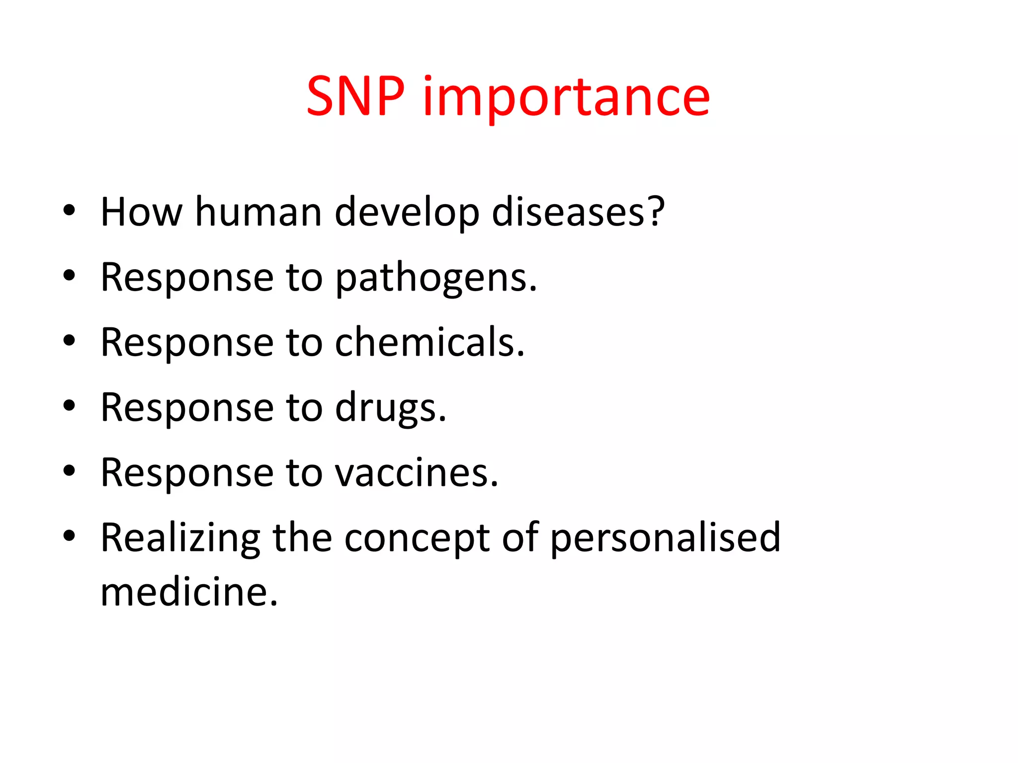Snp and its role in diseases | PPTX