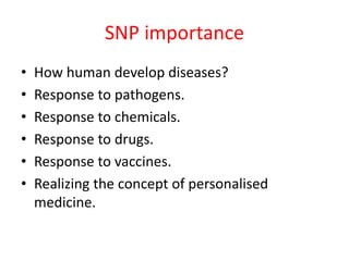 Snp and its role in diseases | PPTX