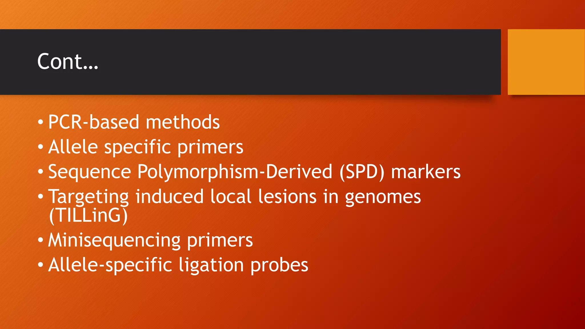 SNP Detection Methods and applications | PPTX