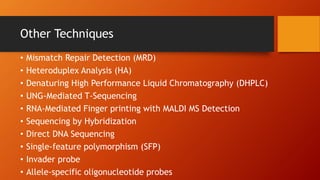 SNP Detection Methods and applications | PPTX