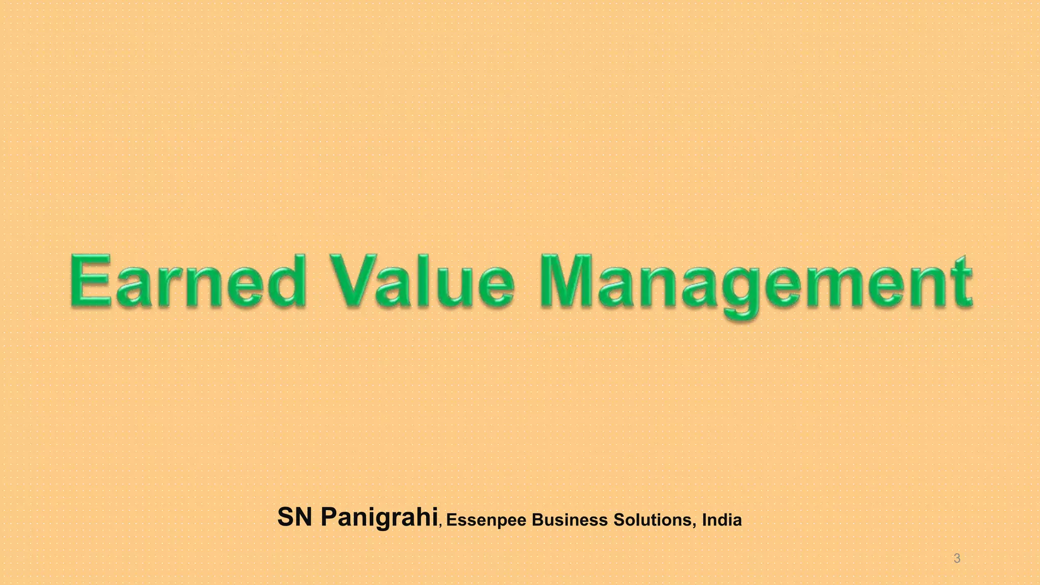 #Measuring Project Performance - Earned Value Management System# By SN Panigrahi | PPTX | Stocks ...