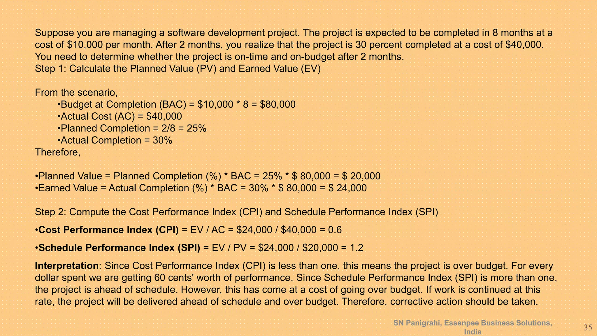 #Measuring Project Performance - Earned Value Management System# By SN Panigrahi | PPTX | Stocks ...