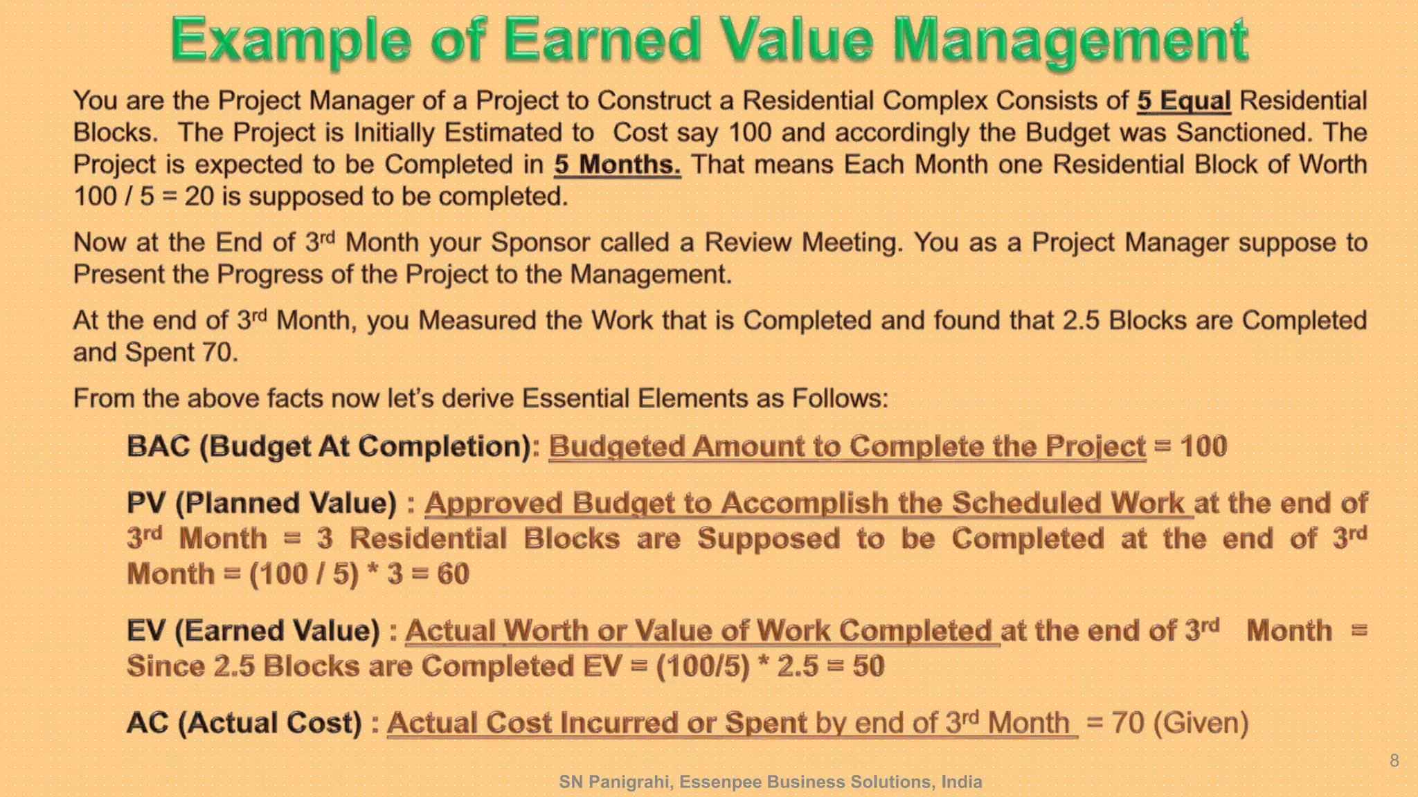 #Measuring Project Performance - Earned Value Management System# By SN Panigrahi | PPTX | Stocks ...