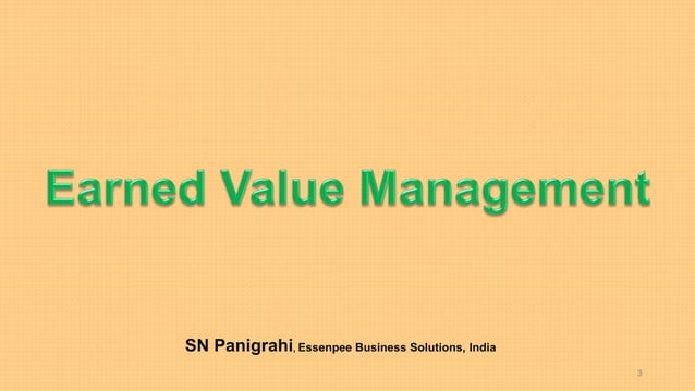 #Measuring Project Performance - Earned Value Management System# By SN Panigrahi | PPTX | Stocks ...