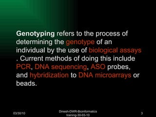 Snp Genotyping Methodlogy Dwr 30 03 10 | PPT