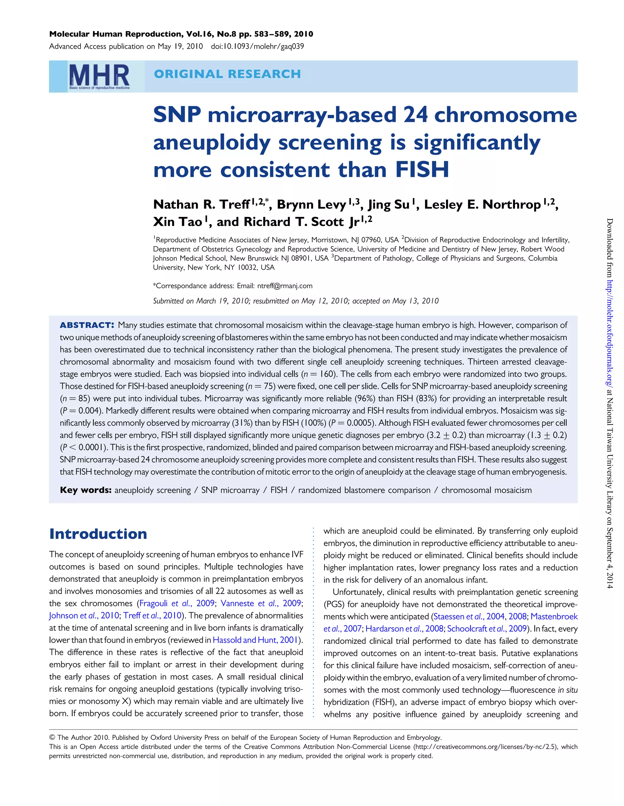 Snp microarray based 24 chromosome | PDF | Infertility | Reproductive ...