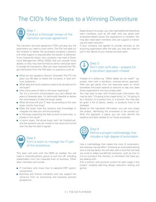 THE CIO PLAYBOOK NINE STEPS CIOS MUST TAKE FOR SUCCESSFUL DIVESTITURE | PDF