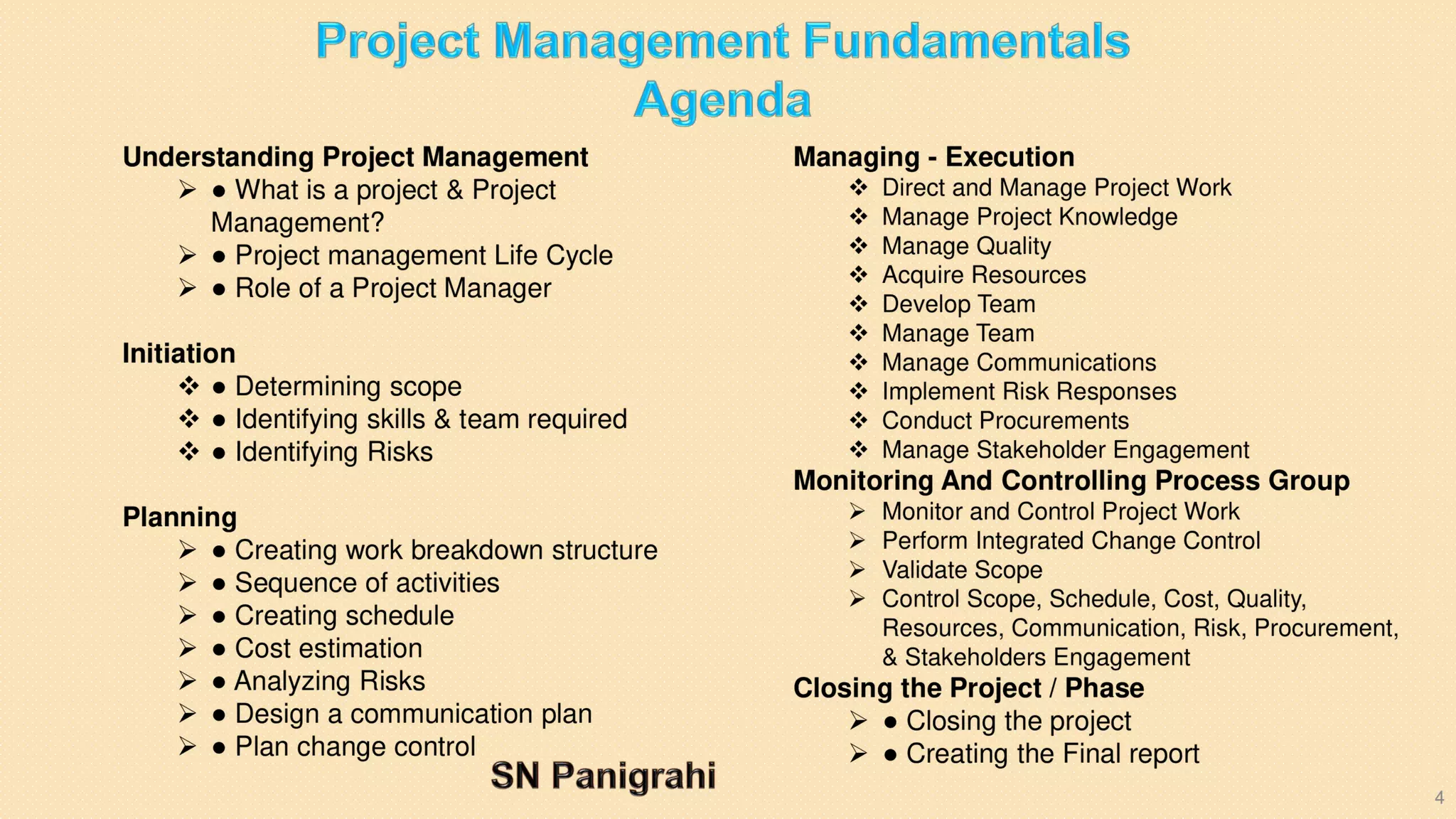 Fundamentals of Project Management - By SN Panigrahi | PPT | Free Download