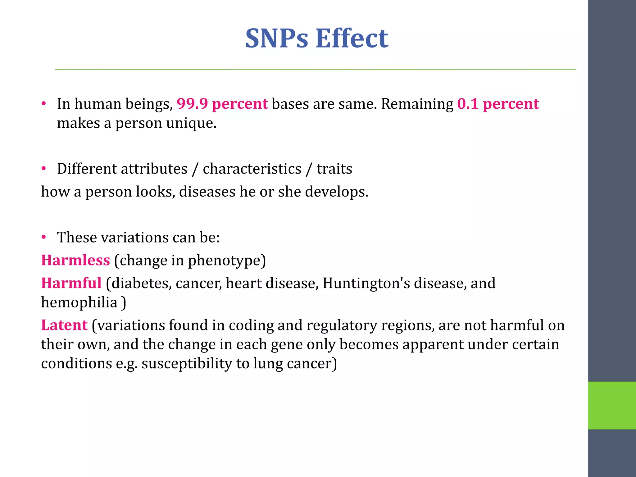 SNPs analysis methods | PPTX