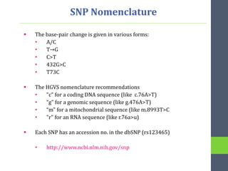 SNPs analysis methods | PPTX