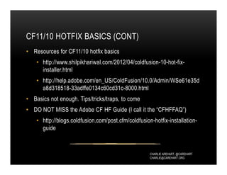 Updating hotfixing ColdFusion | PDF