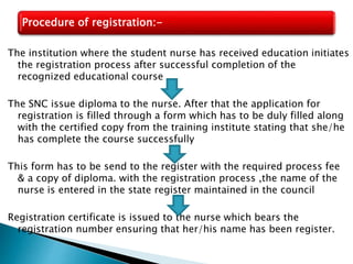 ppt on State Nurses registration Council | PPTX