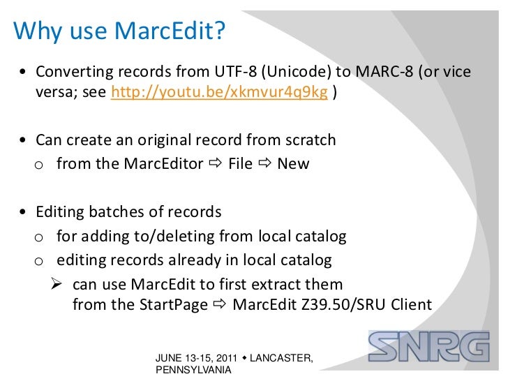 Cataloging with MarcEdit
