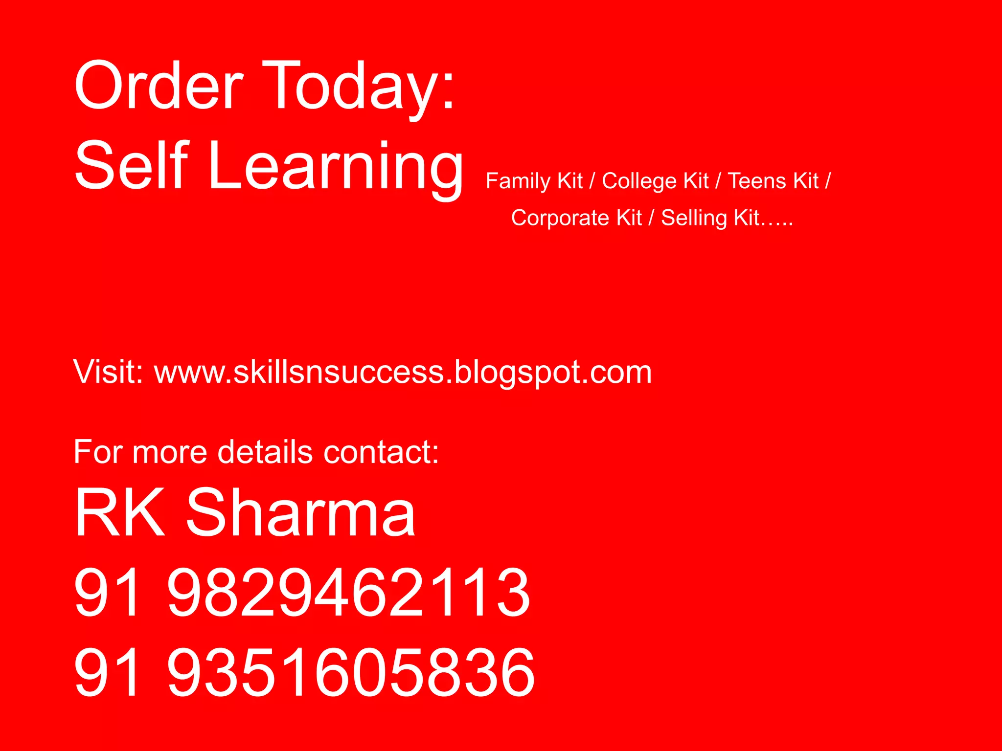 Self Learning Kit | PPTX