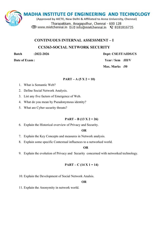 Social network security unit question pp | PDF