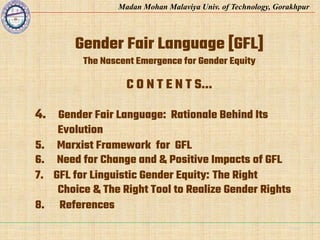 Gender Fair Language: The Nascent Emergence for Gender Equity | PPTX