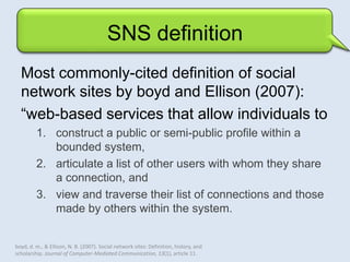 Social Network Site personal use | PPT