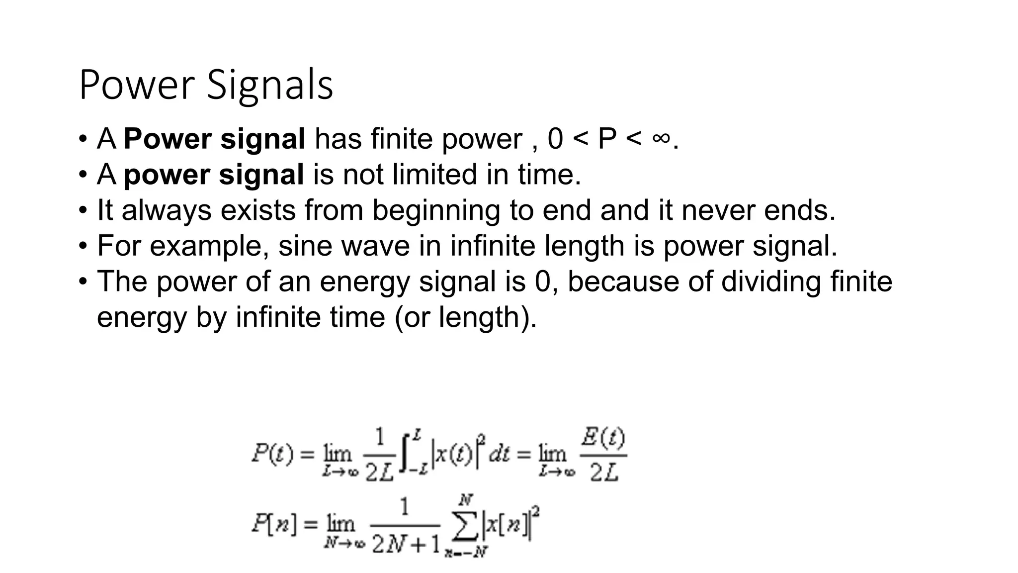 Signals and Systems: Energy and Power Signals | PPTX