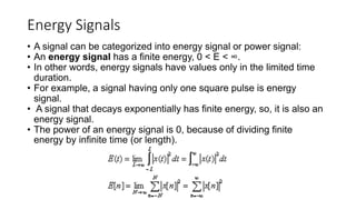 Signals and Systems: Energy and Power Signals | PPTX