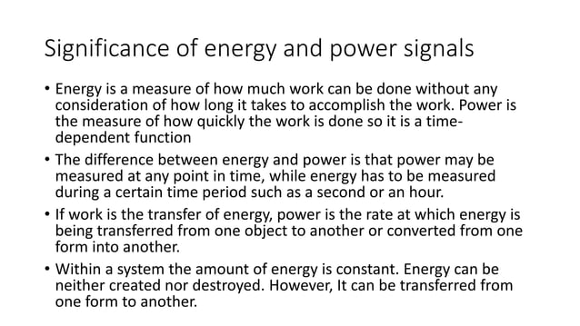 Signals and Systems: Energy and Power Signals | PPTX