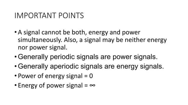 Signals and Systems: Energy and Power Signals | PPTX