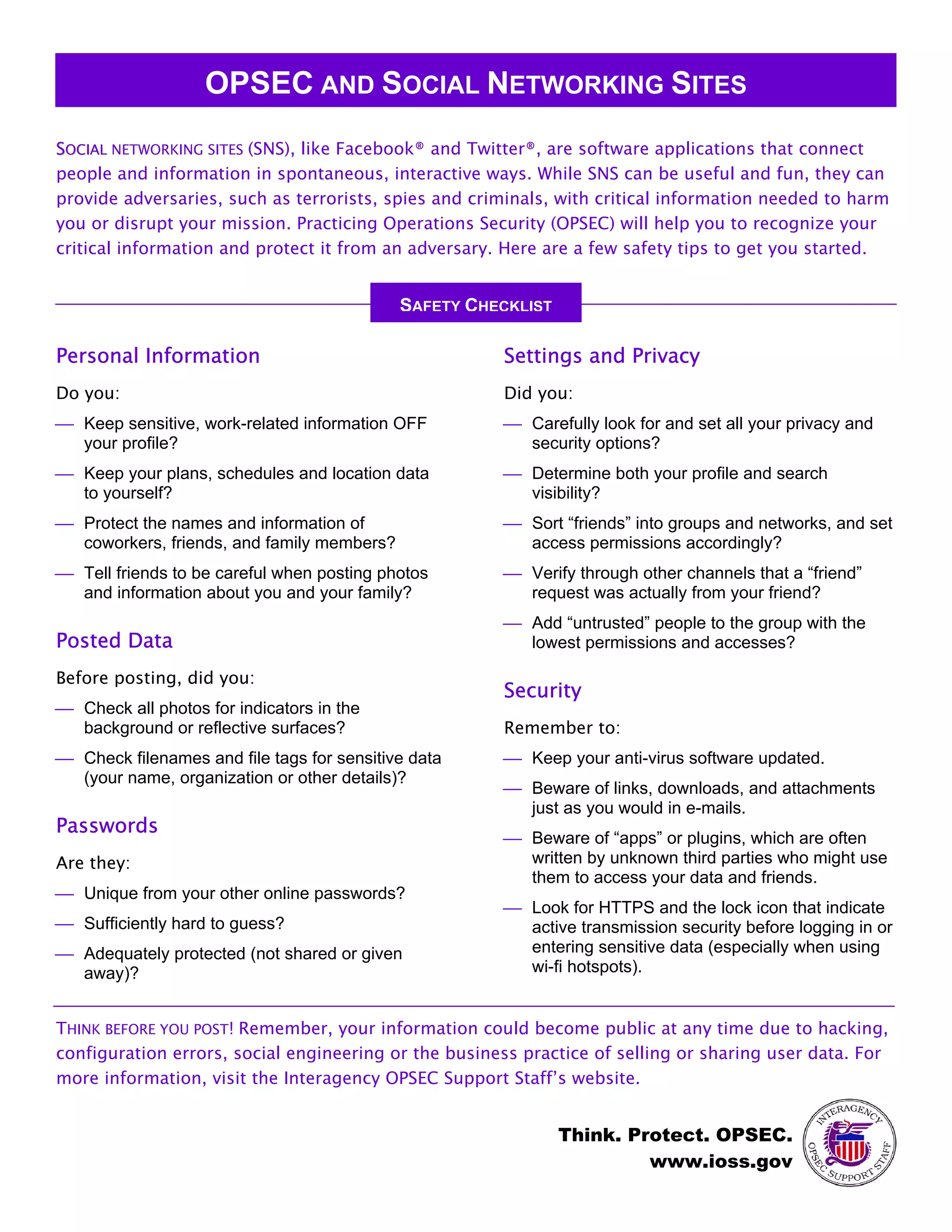 Safety Checklist | PDF