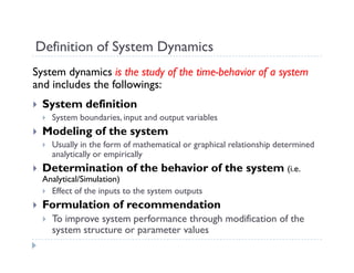 01 Introduction to System Dynamics | PDF