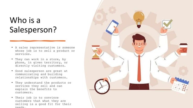 A DAY IN THE LIFE OF A SALESPERSON .pptx | Sales | Business