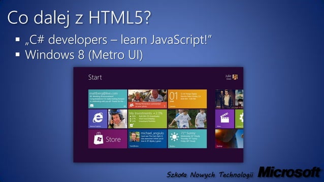 Dive into HTML5 - Marcin Zajkowski @ SNT, Microsoft | PPT