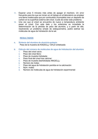 Síntesis del alumbre de aluminio y potasio | PDF