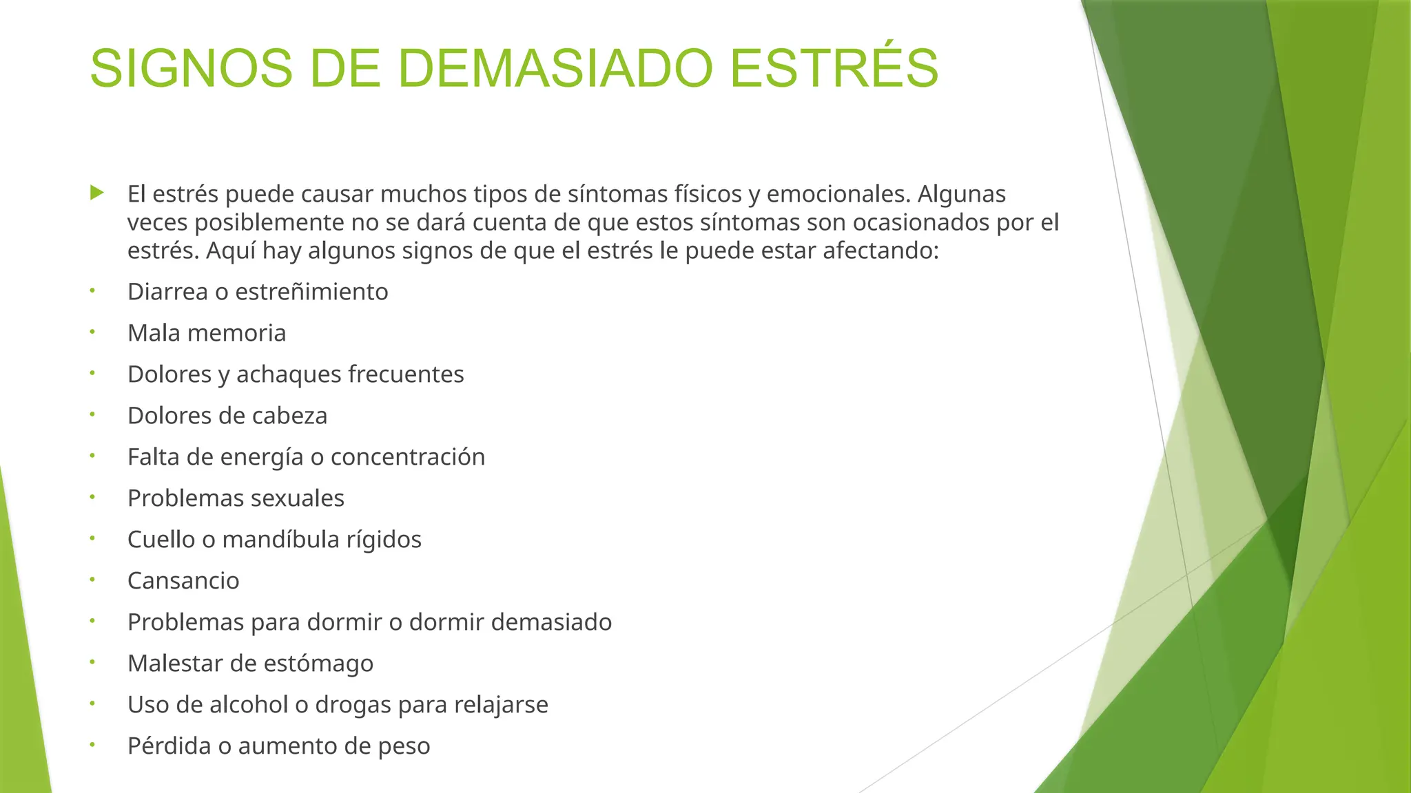 Síntomas de Estrés y como evitar el estres | PPT