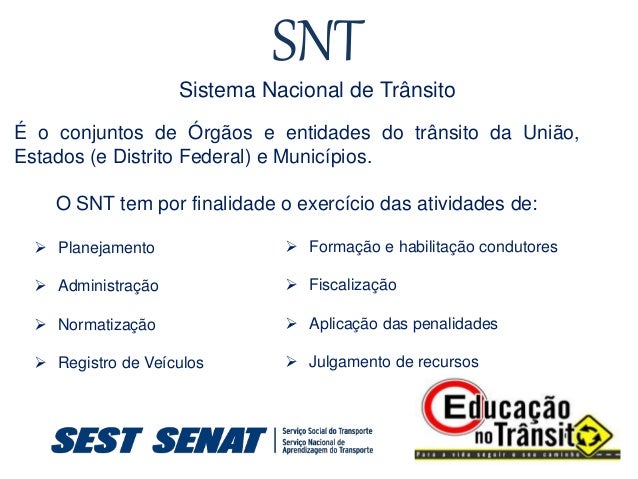 SNT- Sistema Nacional de Trânsito