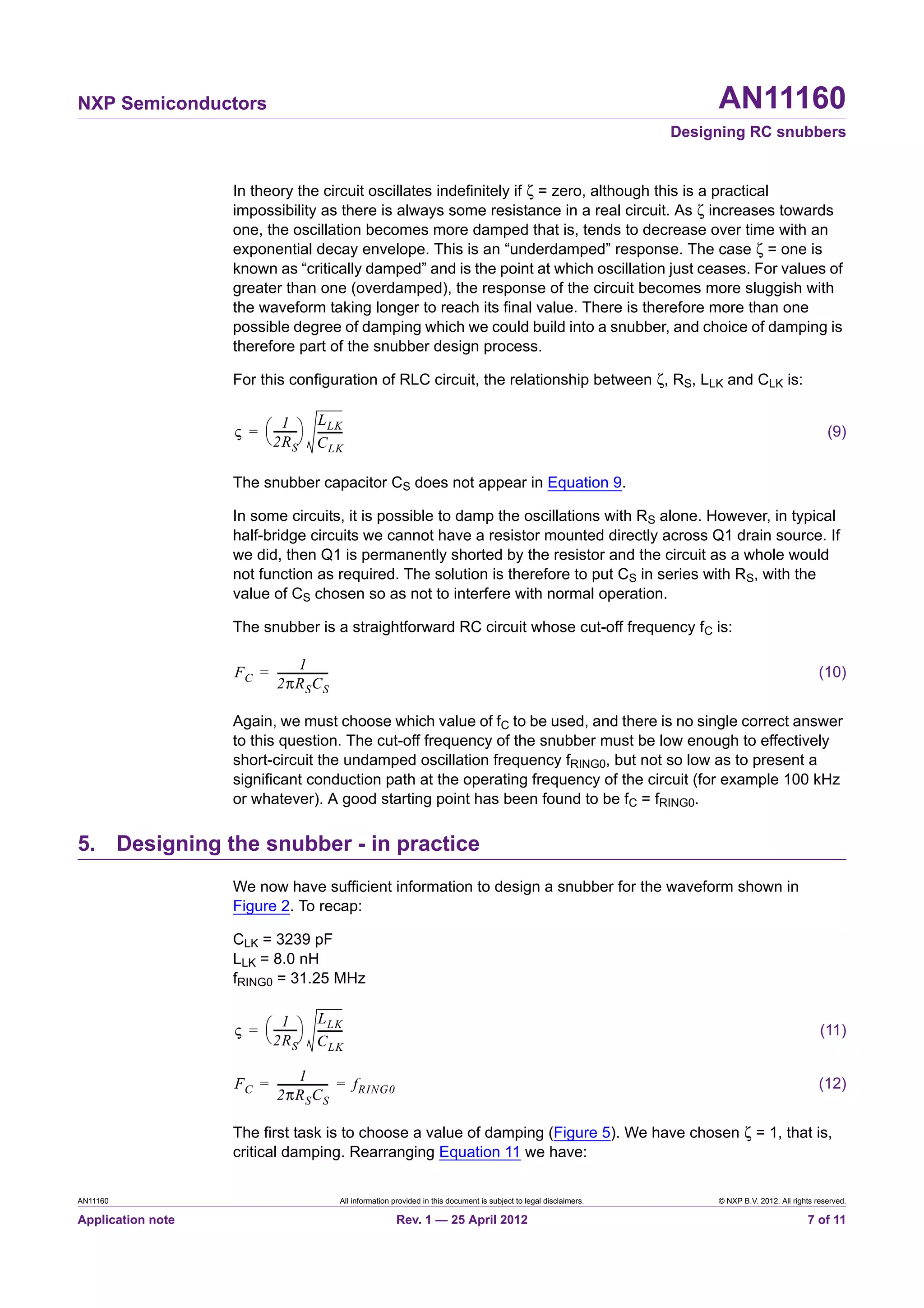 Snubber circuits mosfet | PDF